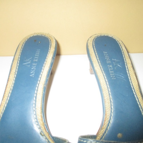 Anne Klein | Shoes | Anne Klein Slate Blue Square Toe Mules Slides ...